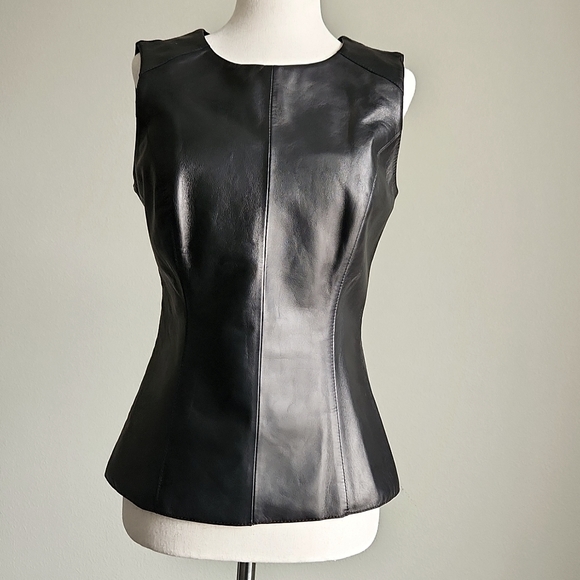 ANTONIO MELANI | Tops | Antonio Melani Leather Front Jolly Top | Poshmark